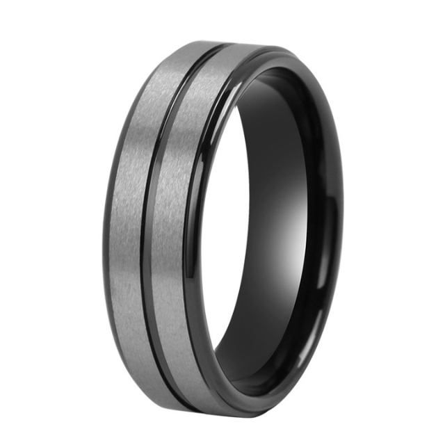 Tungsten Black Matt Grey Matt Ring – Harris & D'Arcy Jewellers