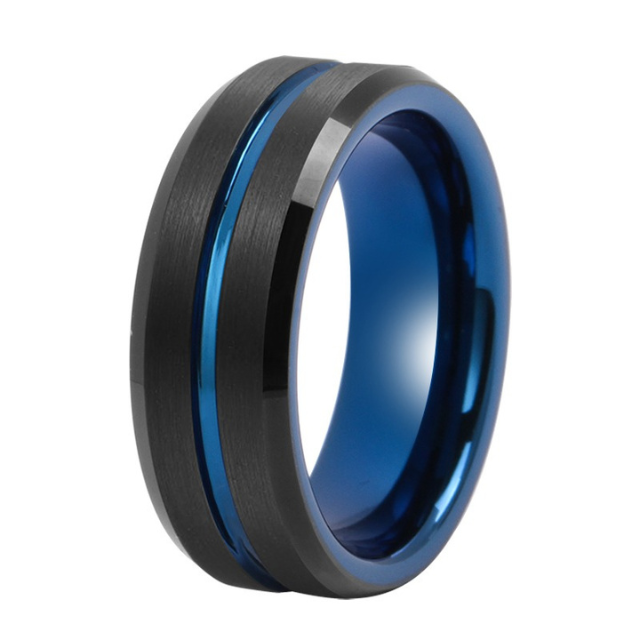 Tungsten Black Matt Blue Ring – Harris & D'Arcy Jewellers