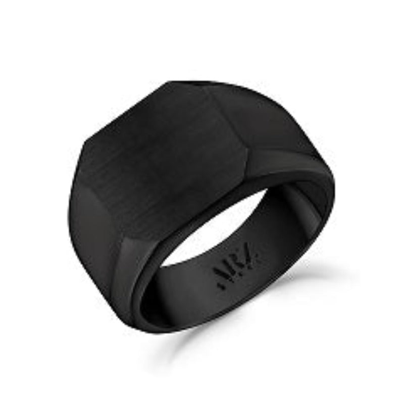ARZ Steel Black Steel Matte Signet Ring – Harris & D'Arcy Jewellers